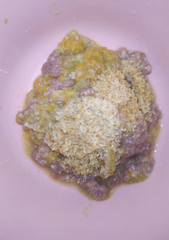 Resep Mpasi Beras Merah + Ikan + Wortel + Buncis + Bubuk Tempe + Bayam ...
