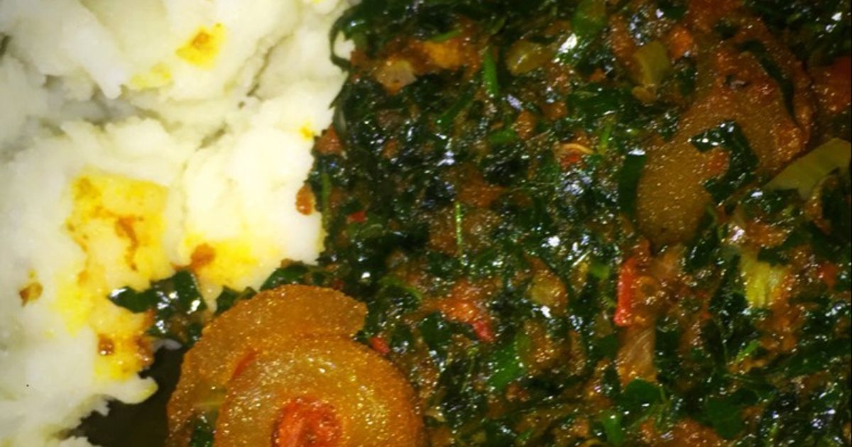 Pounded Yam And Vegetable Soup Recipe by Adebimpe - Cookpad