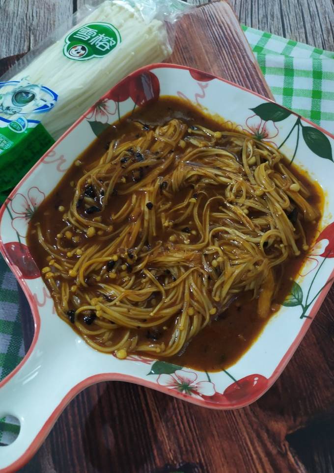 Resep Jamur enoki sauce gochujang oleh kurnia widhi - Cookpad