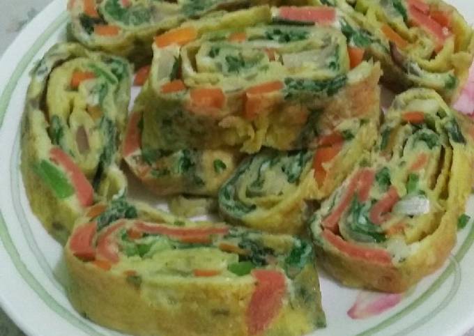 Resep Telur gulung bayam sosis oleh Puputri - Cookpad