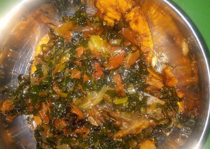 Fried plantain and water leaf stew Recipe by Chisdelight - Cookpad