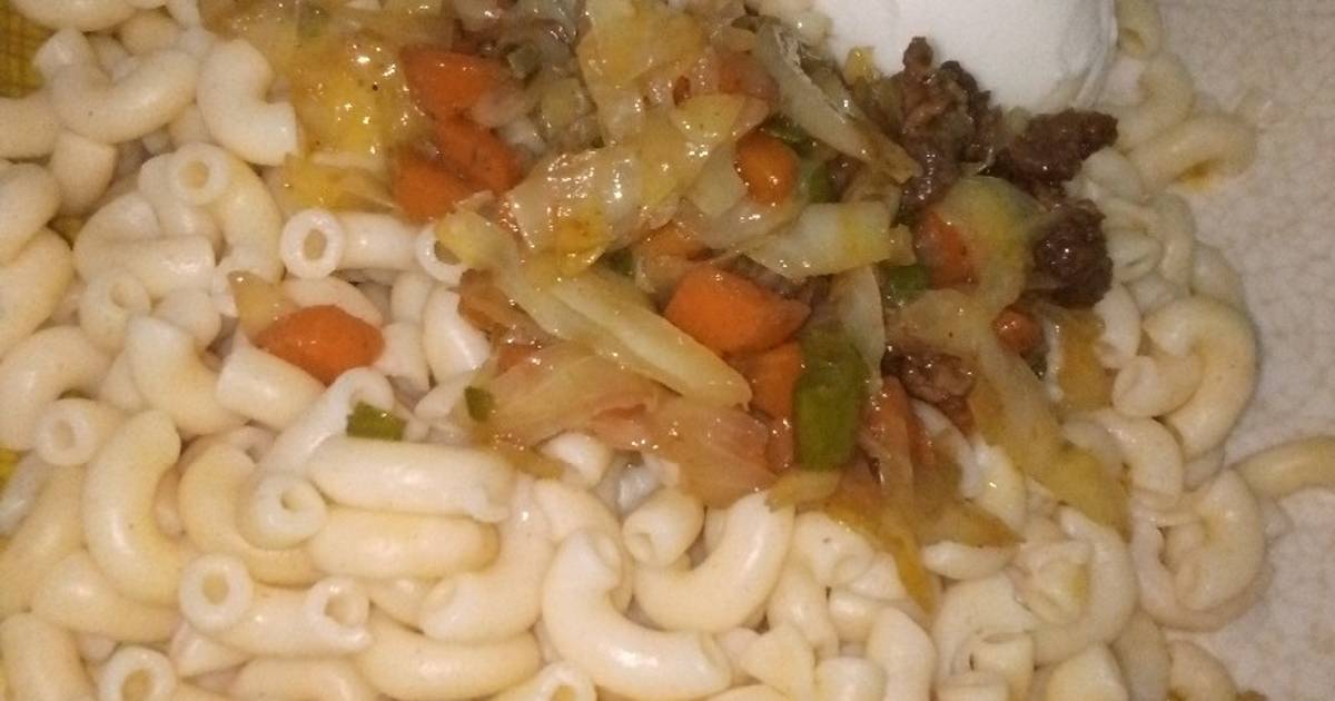 Macaroni da miyan kayan lambu girki daga Safeeyyerh Nerseer - Cookpad