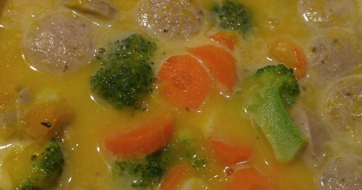 Resep sup labu dengan brokoli wortel dan sosis rumahan enak dan mudah ...