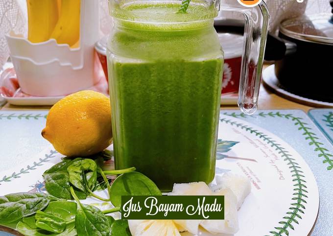 Resipi 👩‍🍳Jus Bayam Madu🍀 oleh Mahadiah - Cookpad