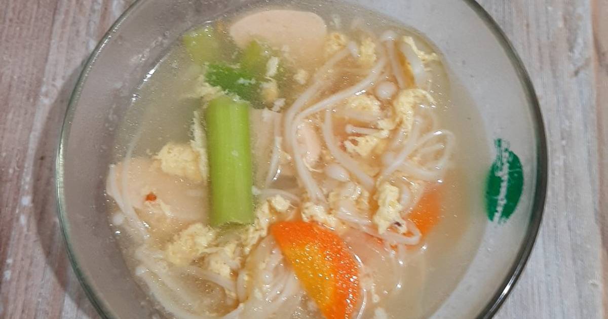 Resep Sup Jamur Enoki Sosis Telur oleh Dapur Emak Qia - Cookpad
