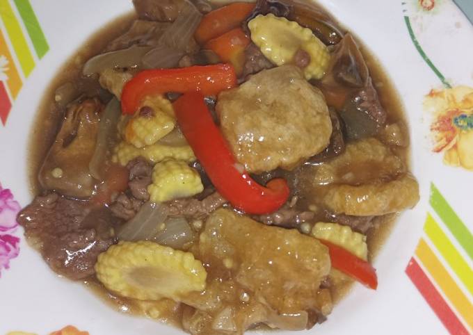 Resep Daging Cah Jamur Kerecek (Kerupuk Kulit) oleh AiNa's Meals - Cookpad