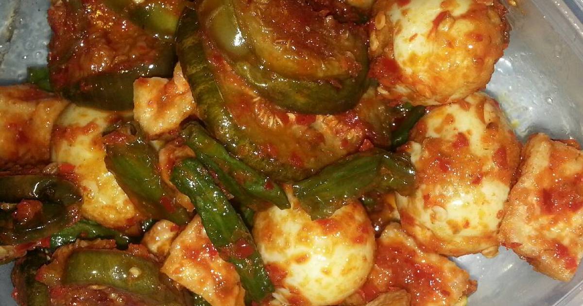 Resep Balado telur puyuh campur kacang panjang, terong, dan tahu oleh Lusy Puspita - Cookpad