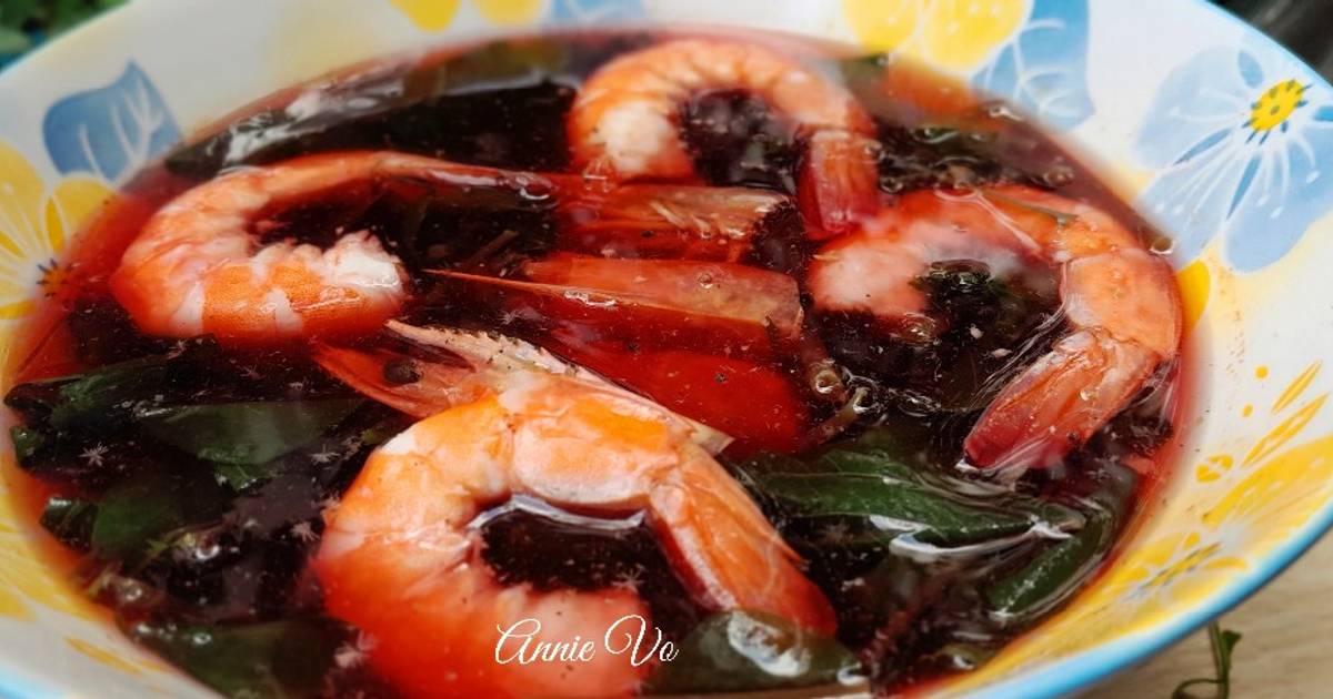 Cách Làm Món Canh rau dền đỏ nấu tôm của Annie Vo - Cookpad