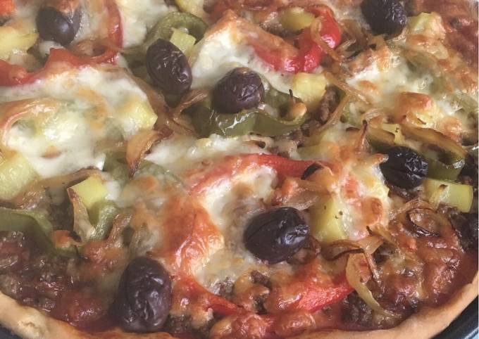 Pizza à la viande hachée de gourmande.delice - Cookpad