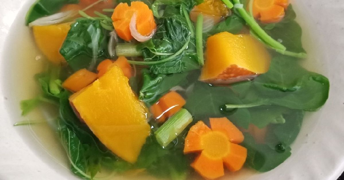Resep Sayur Bayam + Labu Kuning oleh hanim_momciki - Cookpad