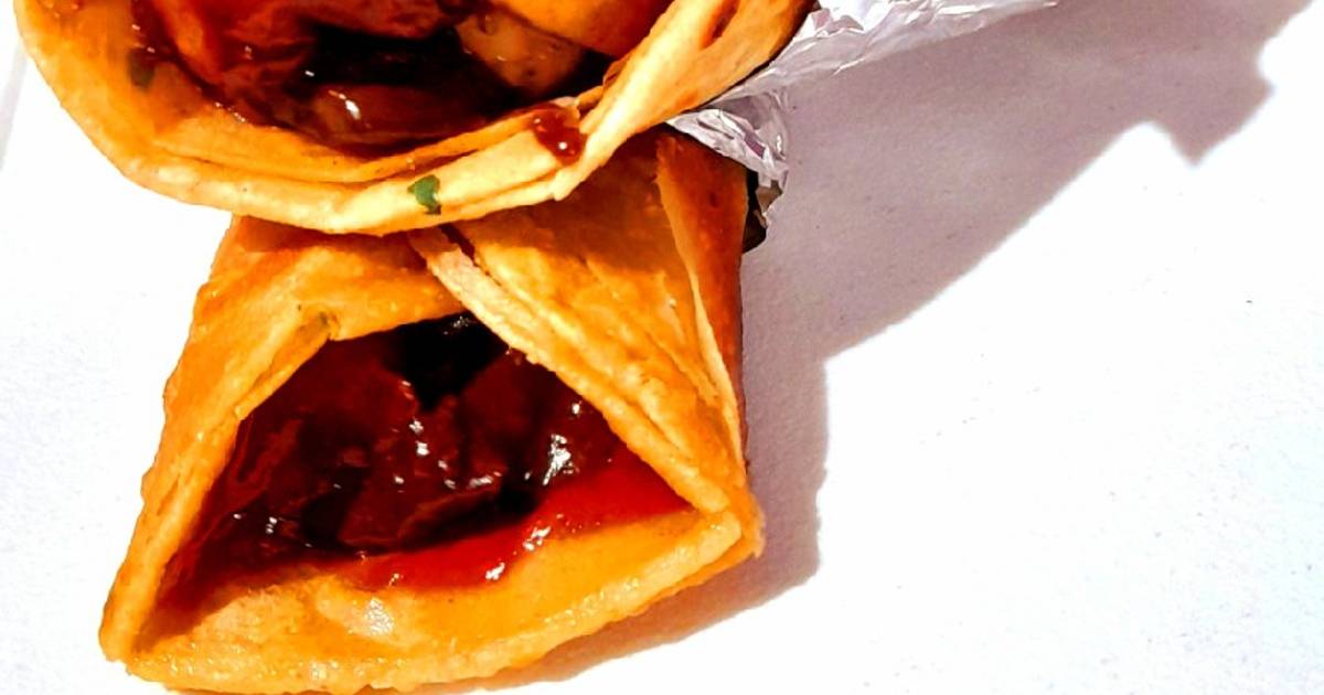 Chicken Chilli Garlic Roll Recipe by Sanuber Ashrafi - Cookpad