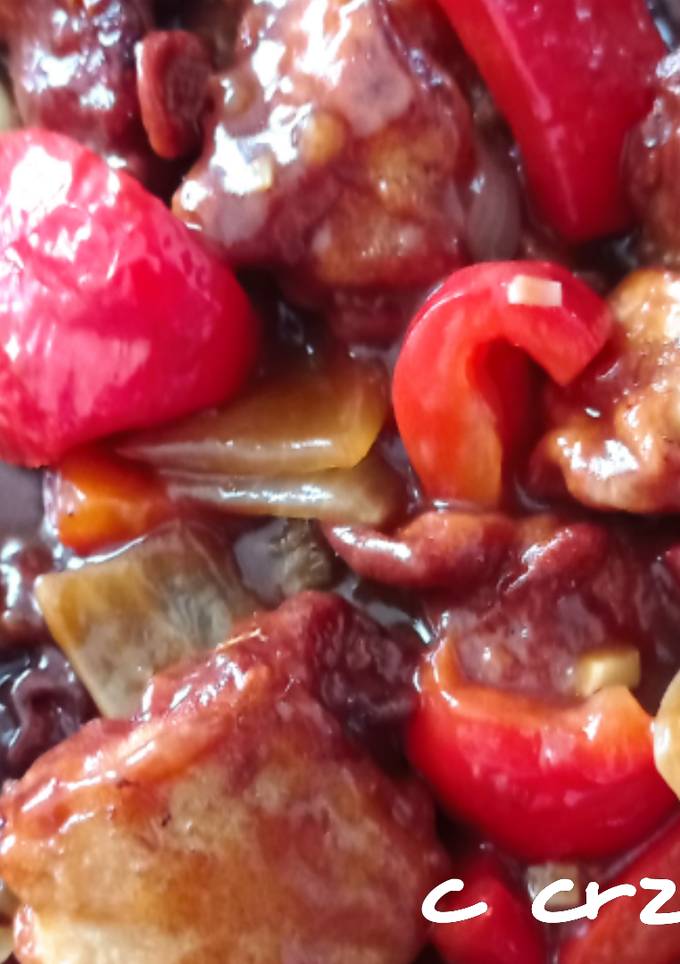 Pechuga de pollo tipo agridulce Receta de Chari Crzo- Cookpad