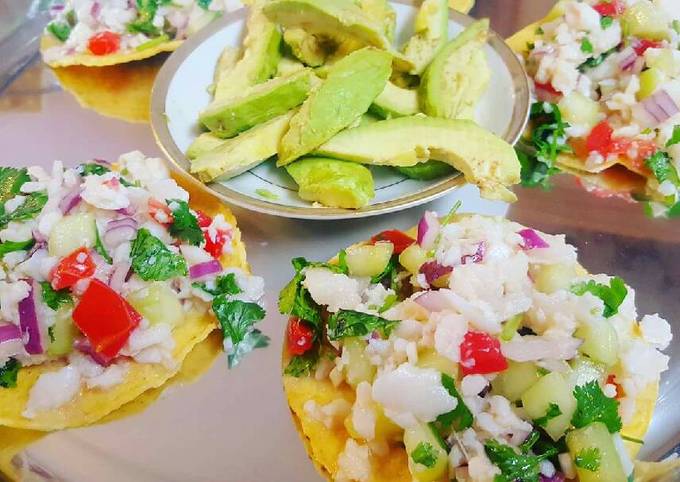 Tostadas de ceviche de Pescado Receta de Cocina más Con SANDY- Cookpad