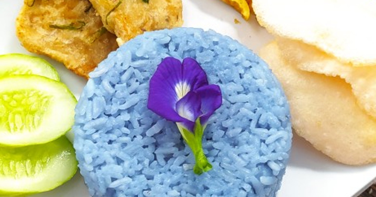 Resep Nasi Uduk Bunga Telang Rice Cooker oleh Citra Amalia - Cookpad