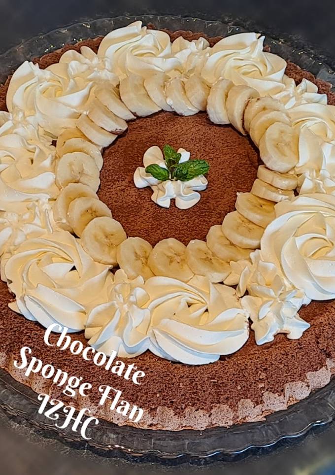🍰Chocolate Sponge Flan/tart🍰 Recipe by Irum Zaidi Home Cooking - Cookpad