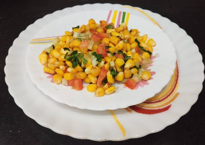 Spicy Corn Chaat Recipe by Aruna Thapar - Cookpad