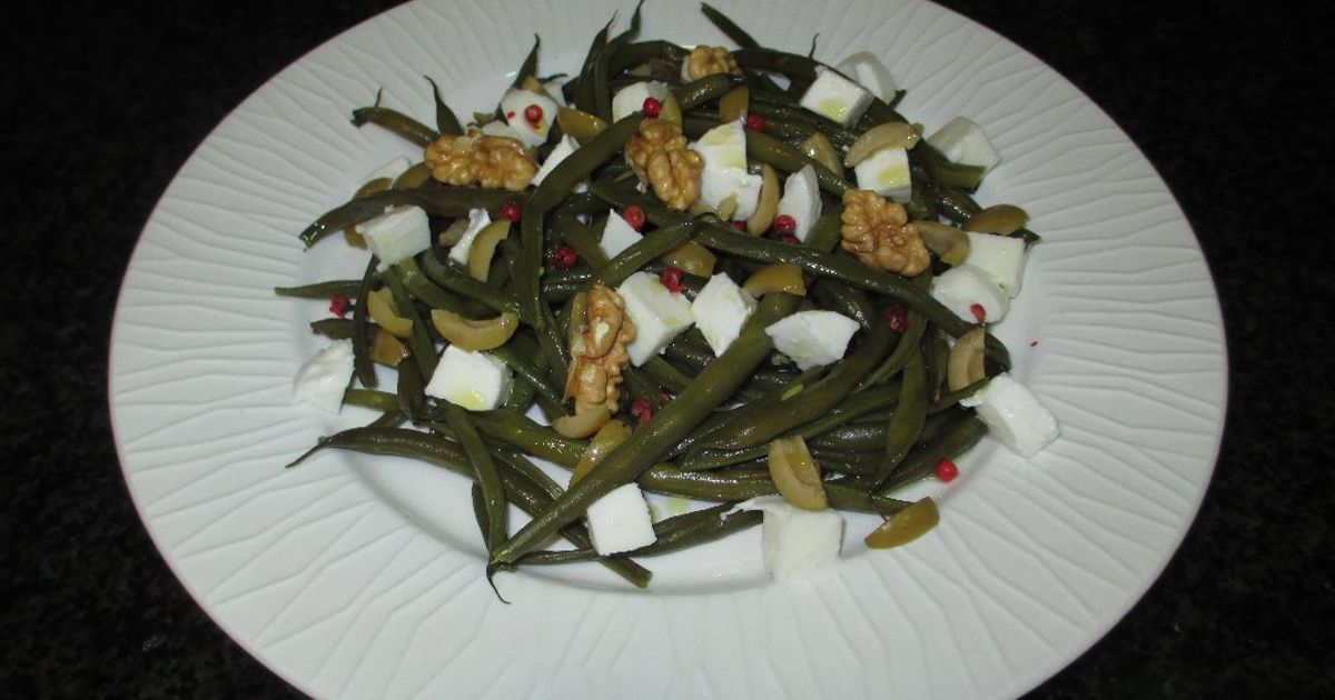 Ensalada De Judías Finas, Queso Y Nueces Receta de "cocinar con ...