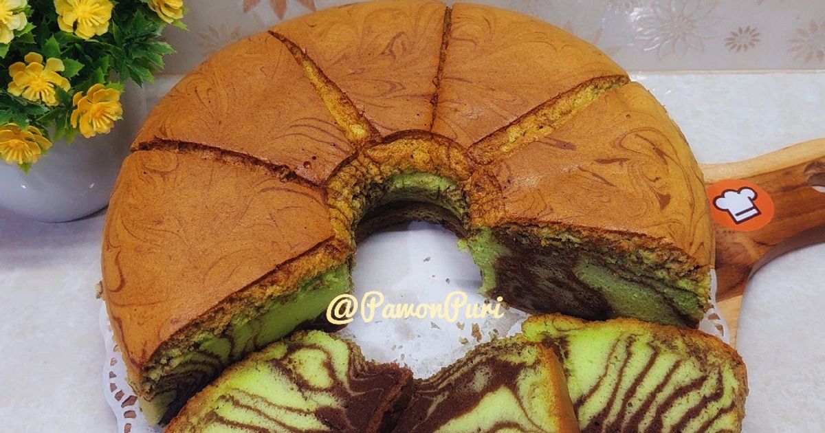 Resep Pandan Choco Chiffon Cake oleh Pawon Puri - Cookpad