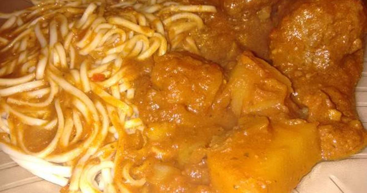 Albóndigas con tuco papa y fideos Receta de mycka cardenas- Cookpad