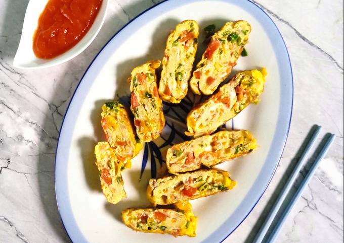 Resep Telur Dadar Korea (Gyeran Mari) oleh Wati Wartini - Cookpad