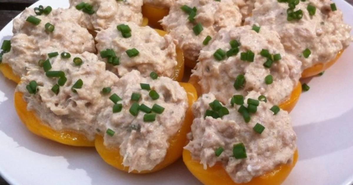 Melocotón 🍑 con atún Receta de Mvr- Cookpad