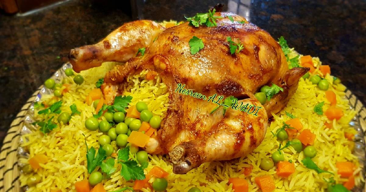 طريقة عمل دجاجة محشية ومشوية بالفرن على اصولها بطريقة سهلة وسريعة من Nesreen Al-wadi - كوكباد