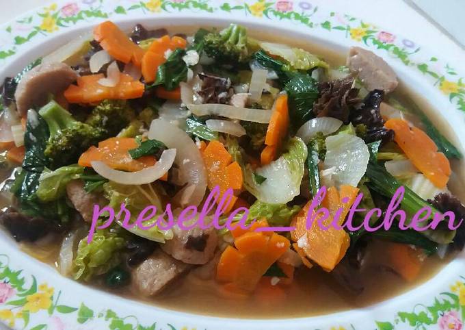 Resep Capcay sayur jamur bakso oleh Presella - Cookpad