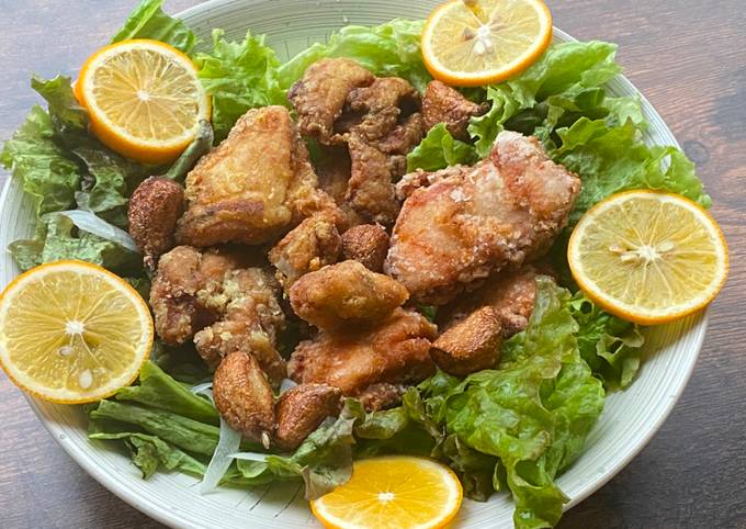 Curry Karaage and Cheese Karaage (Japanese Fried Chicken) Recipe by ...