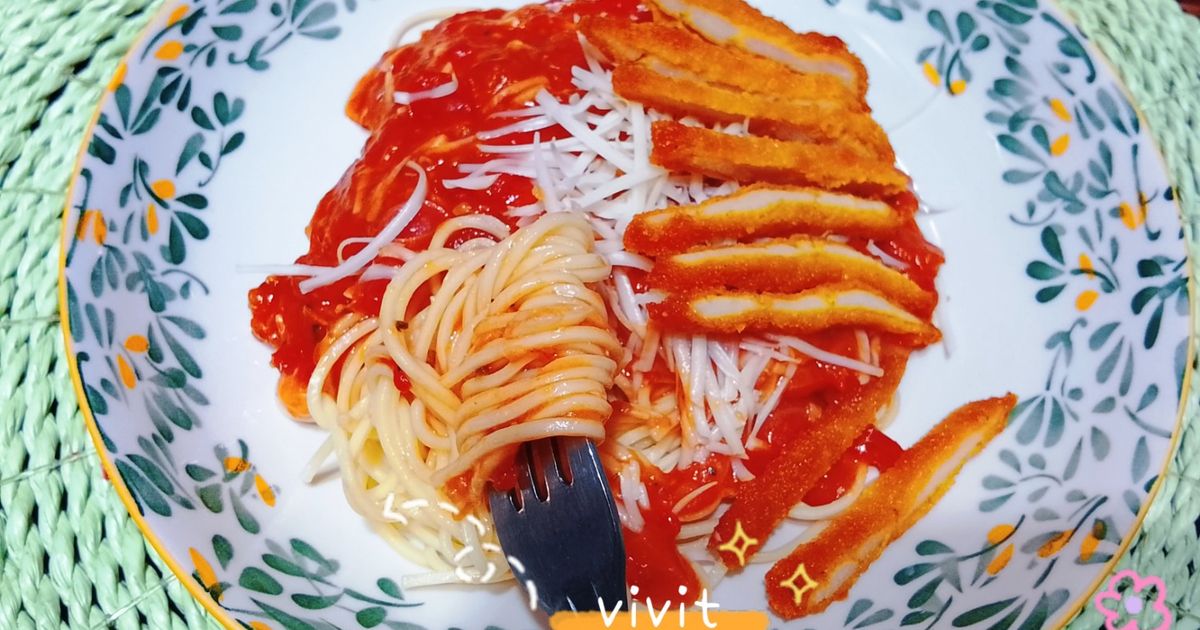 Resep Spageti Bolognese Dengan Chicken Katsu oleh Vivit Cooks🍴 - Cookpad