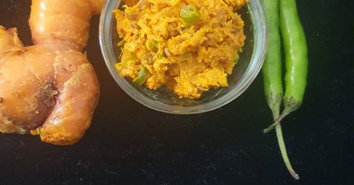 Raw Turmeric Sabzi Recipe by Preeti Chawla - Cookpad