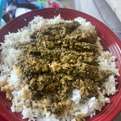 Cassava Leaves And Rice