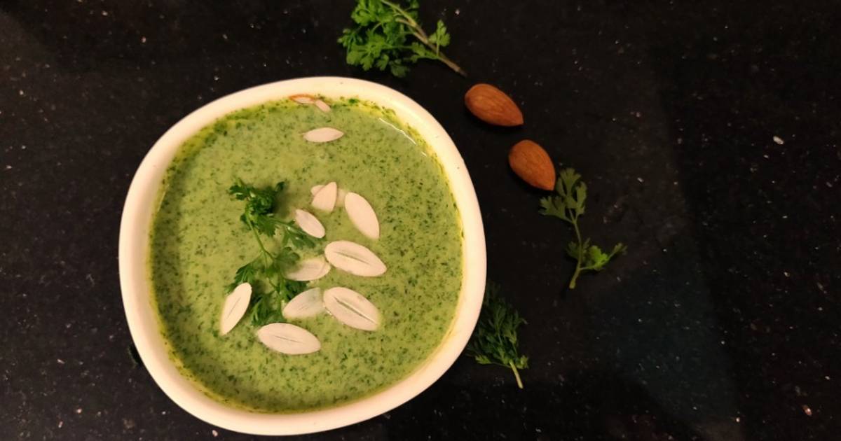 ऑल मंड कोरियांडर डीप (alond coriander dip recipe in marathi) रेसिपी ...