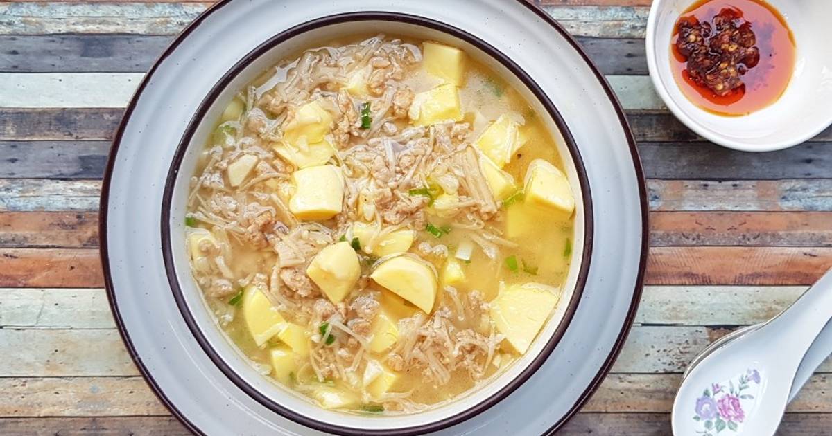 Resep Mun Tahu Ayam Jamur Enoki oleh Tituk SK - Cookpad