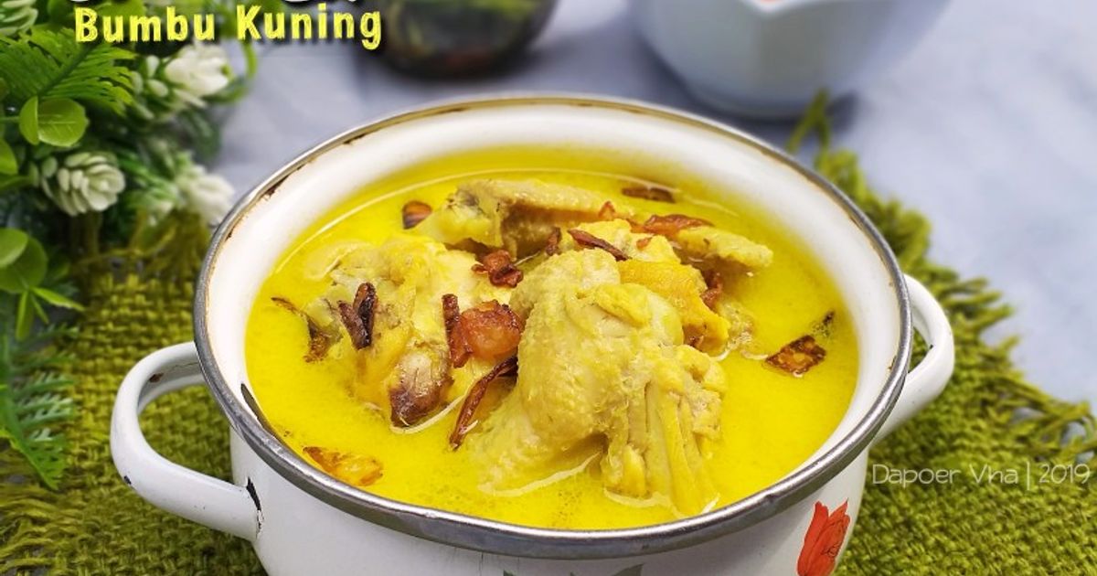 Resep opor ayam bumbu kuning ulek rumahan enak dan mudah - Cookpad