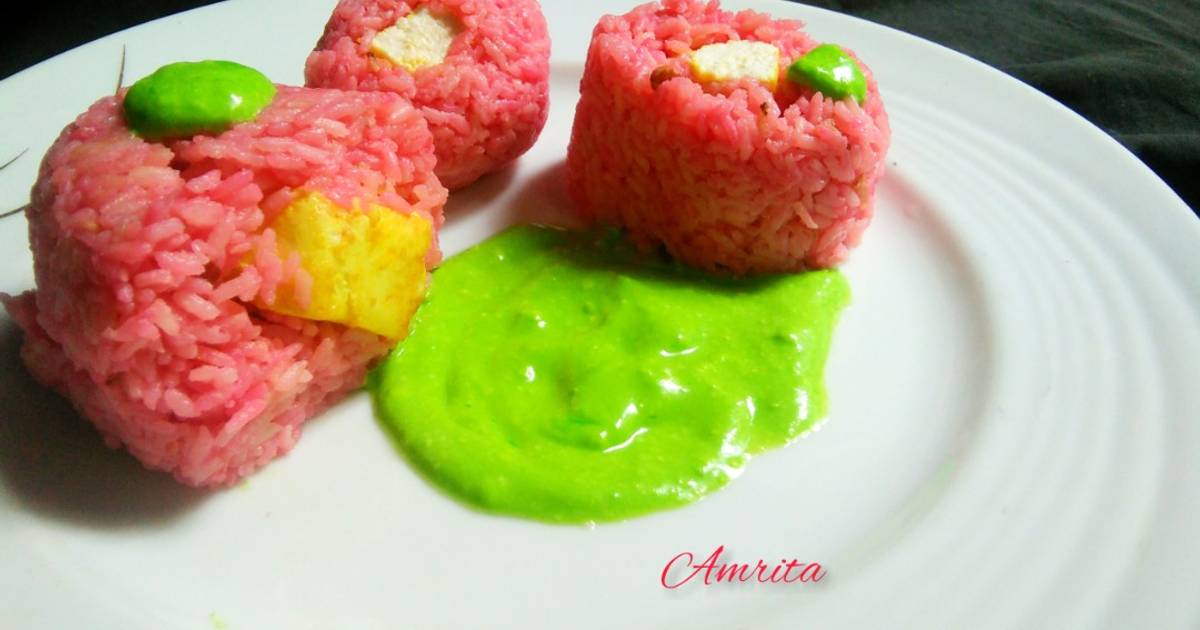 Beetroot fried rice with Buttery Tofu Recipe by Amrita Mallik - Cookpad