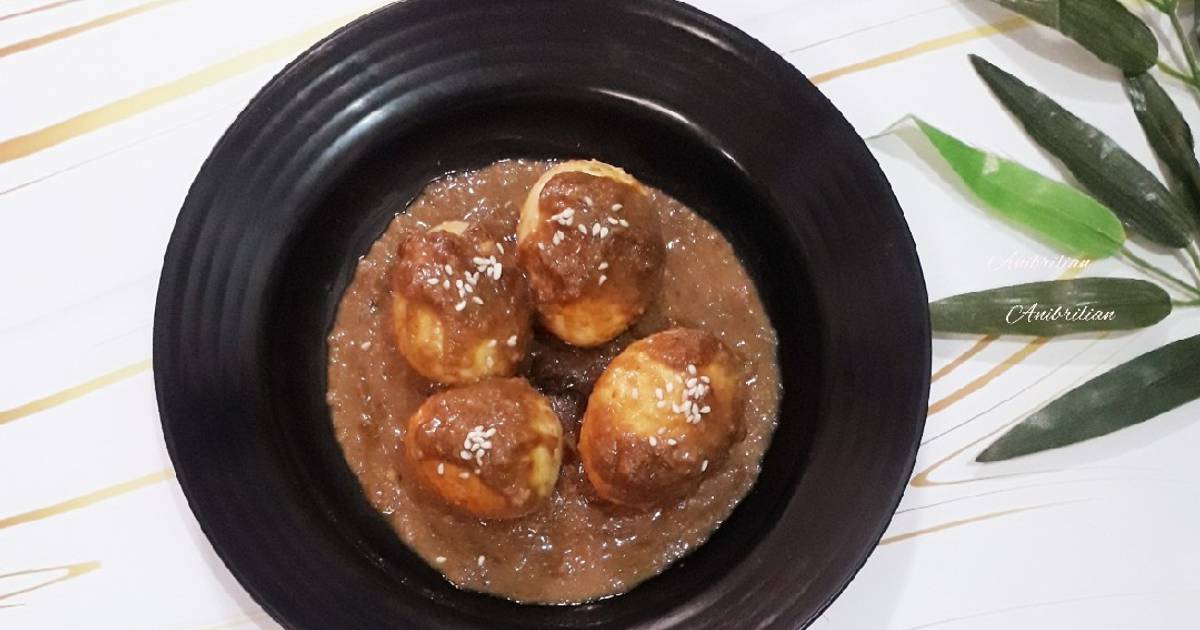 Resep Telur masak bumbu pecel petis oleh Ani Brilian - Cookpad