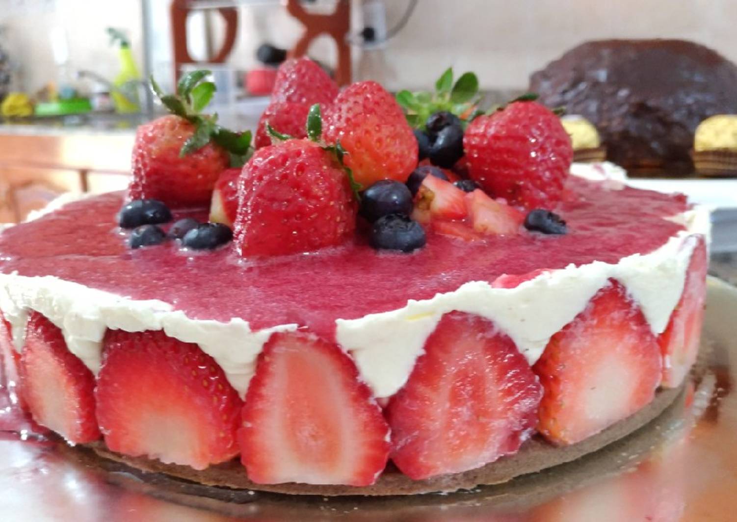 Cheesecake de frutos rojos (sin horno) Receta de Claudia Trocca - Cookpad