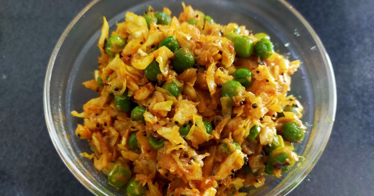 Cabbage Peas Sabzi Recipe by Darshana Patel - Cookpad