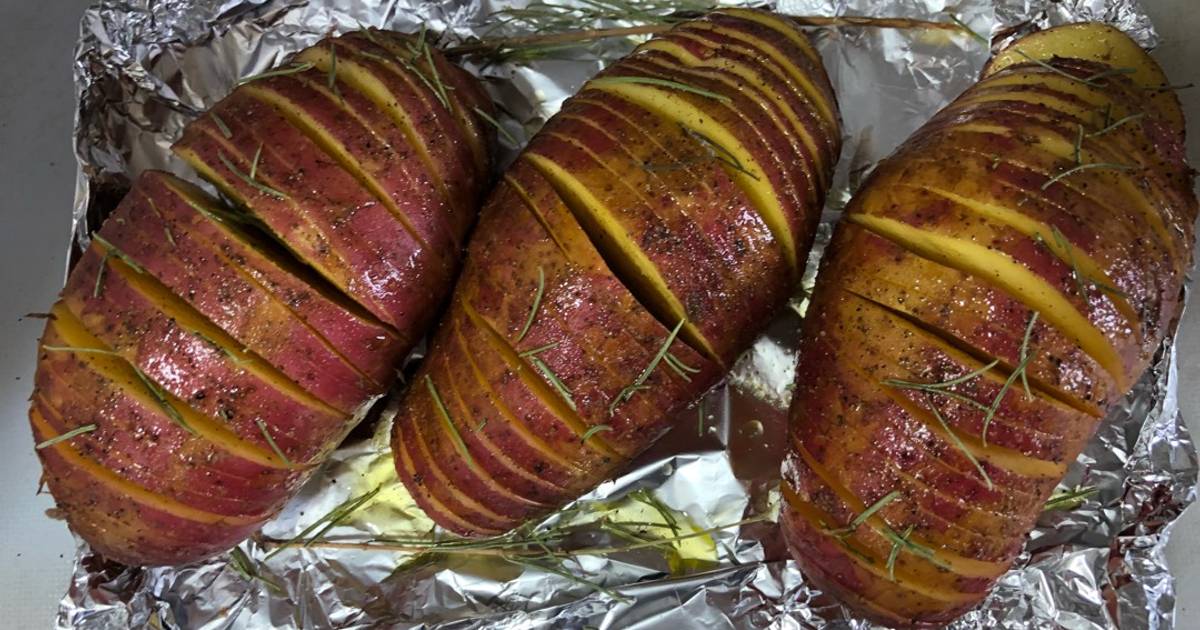 Papas al romero estilo acordeón al horno Receta de Valeria Arias- Cookpad