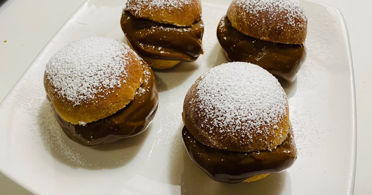 Berlines Rellenos Con Manjar Al Horno Receta de Sebastian - Cookpad