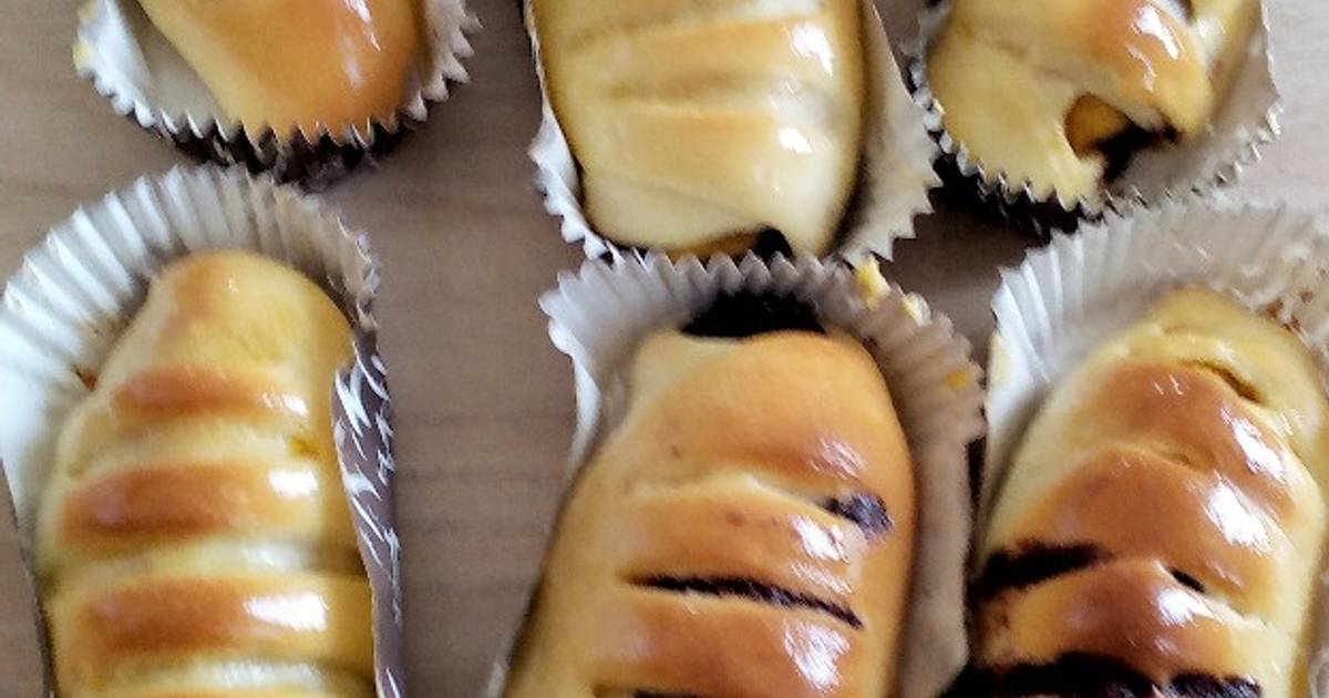 Resep Roti Isi Pisang Coklat Dari Resep Roti Sobek Oleh Dapur Mamita