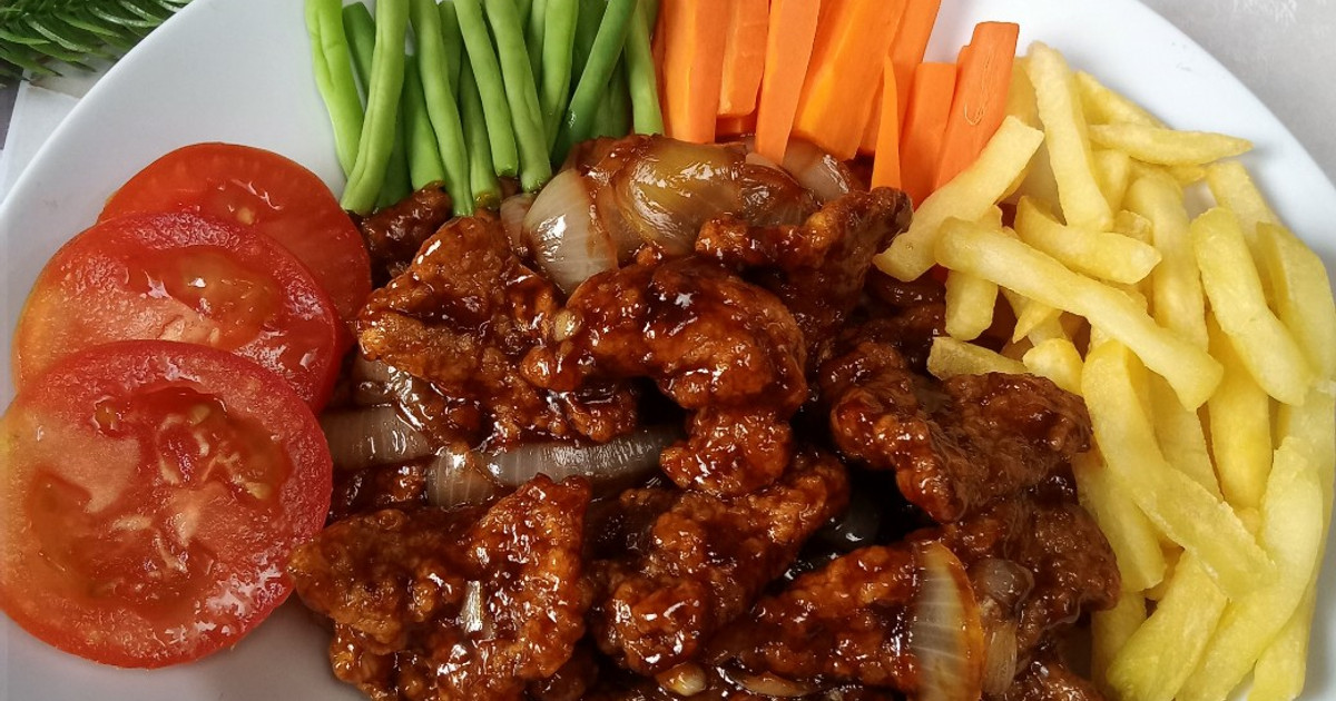 Resep Bistik Babi Goreng Saus Mentega oleh Nanik Cahyani Hernowo - Cookpad