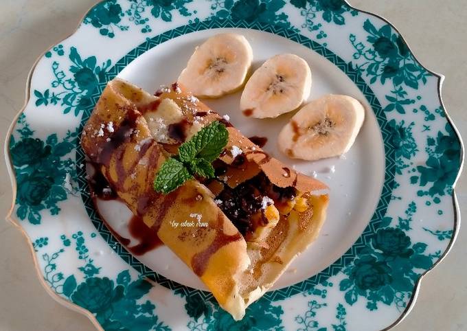 Resep Pisang Crepes Coklat Salju oleh abuk irun - Cookpad