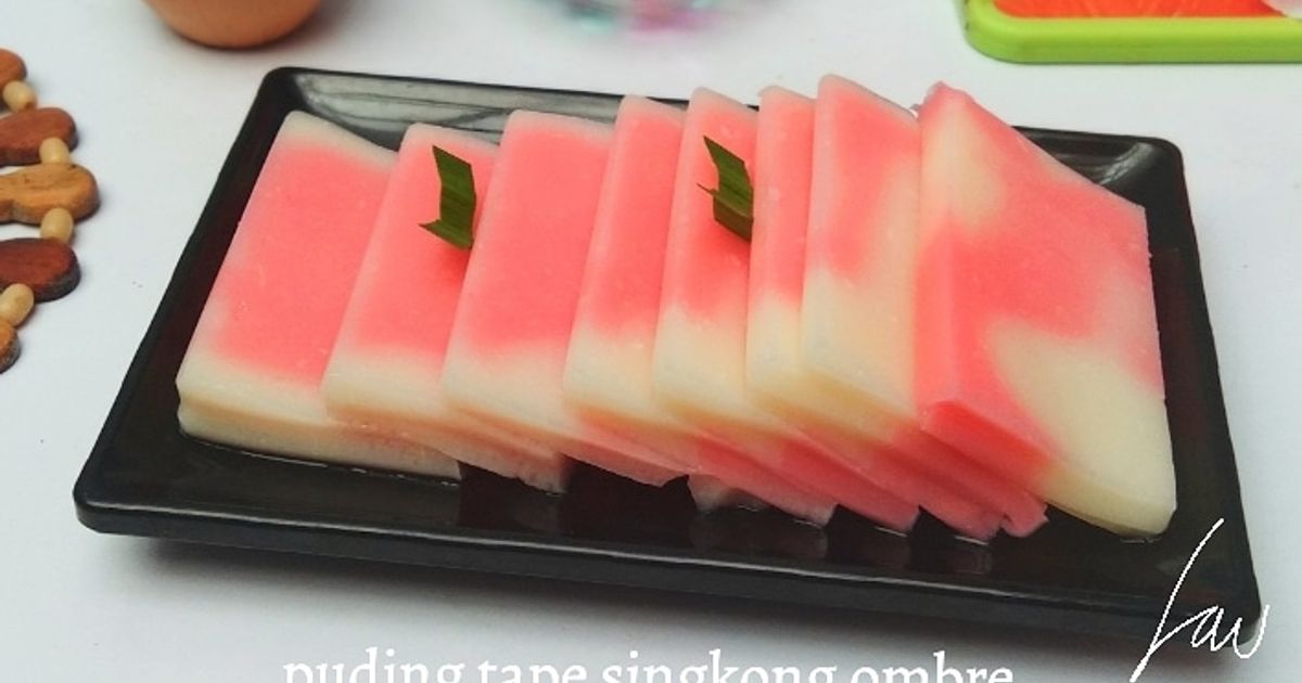 Resep Puding Tape Singkong Ombre oleh fransiska arie - Cookpad