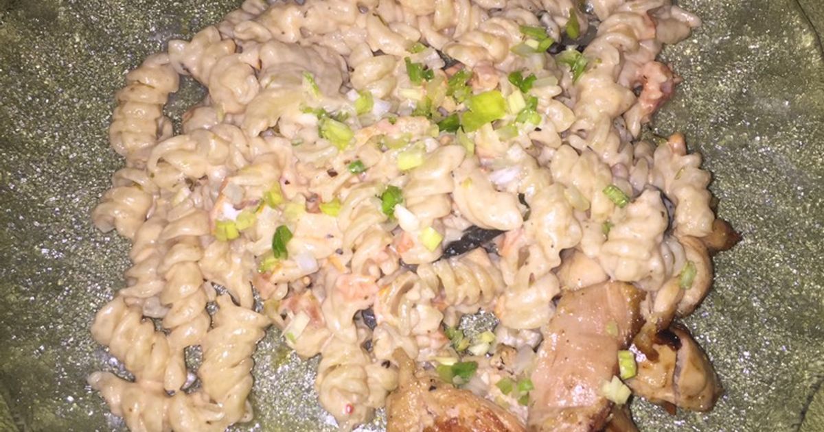 fideos tirabuzon con crema y verdeo - 21 recetas caseras- Cookpad