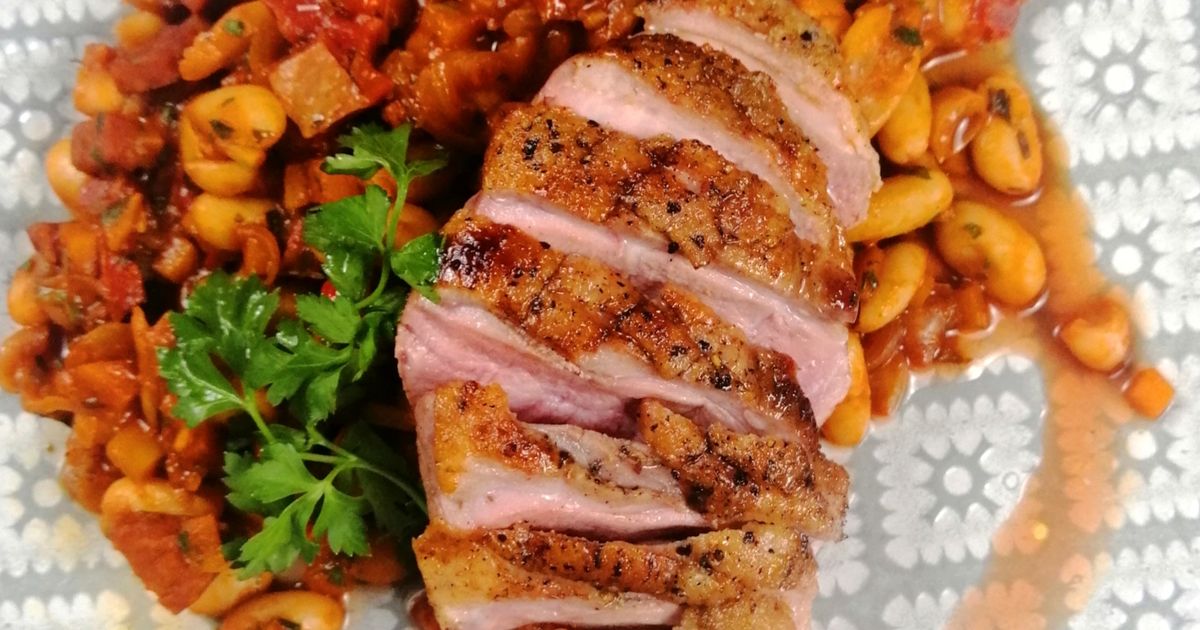 Duck Breast With Chorizo Cassoulet Recipe by Fittest Chef - Cookpad
