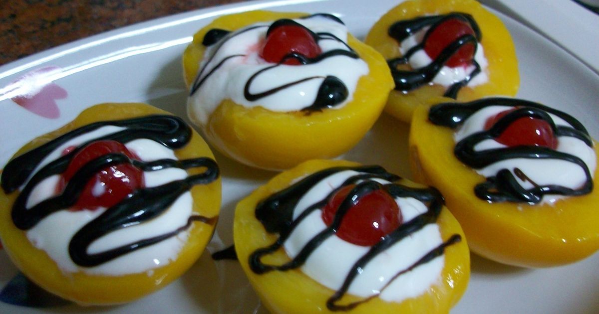 Melocotones Rellenos Receta de Rosa- Cookpad