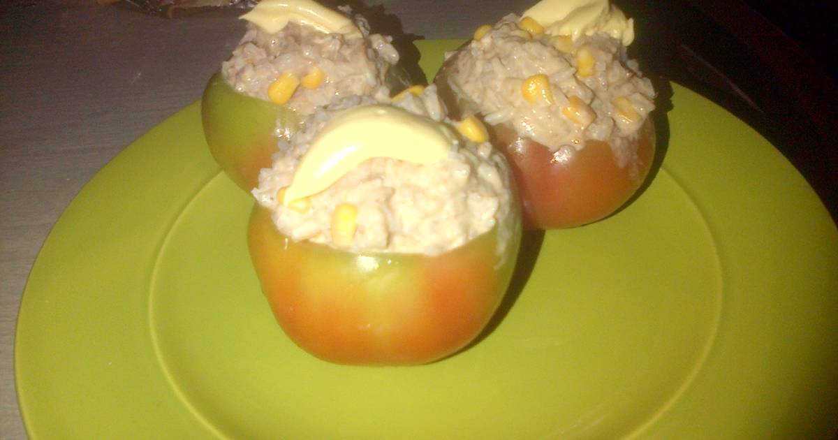 Tomates rellenos con arroz Receta de Yamila- Cookpad