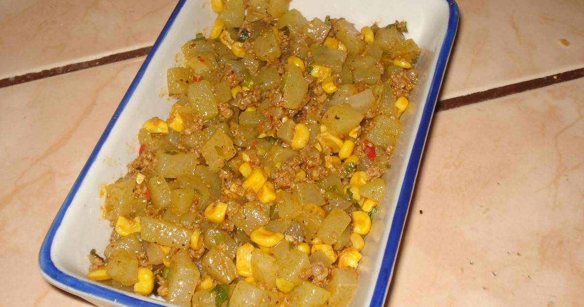 Picadillo de chayote con carne molida y maiz dulce Receta de Martha R ...