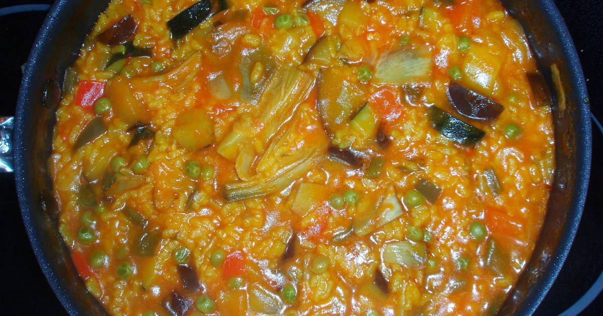 Paella vegetariana Receta de mis-recetas- Cookpad